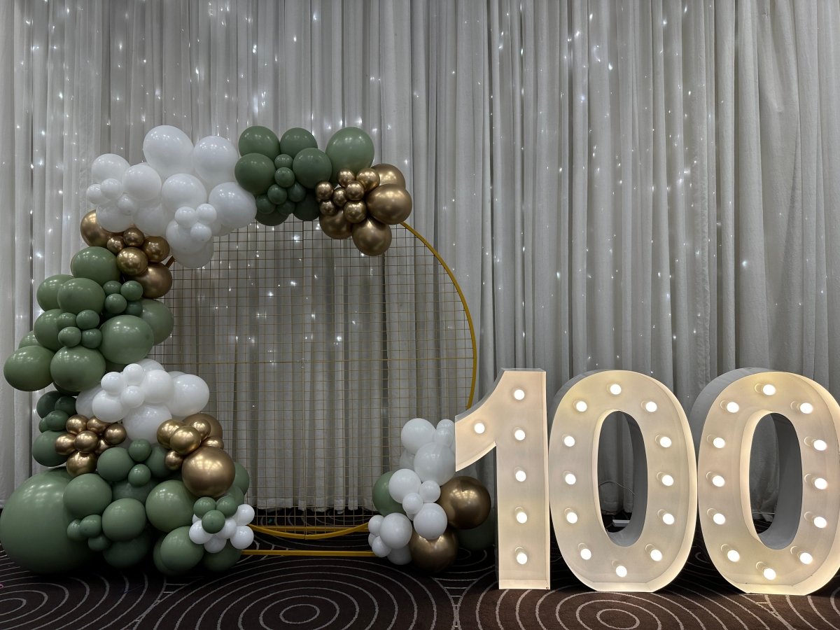 100th Birthday Balloon Garland on 2m Circle Backdrop – Everything Party