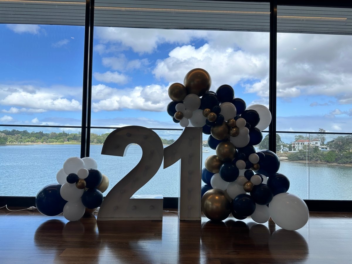 21st Birthday Balloon Garland with 1m LED Number Lights – Everything Party