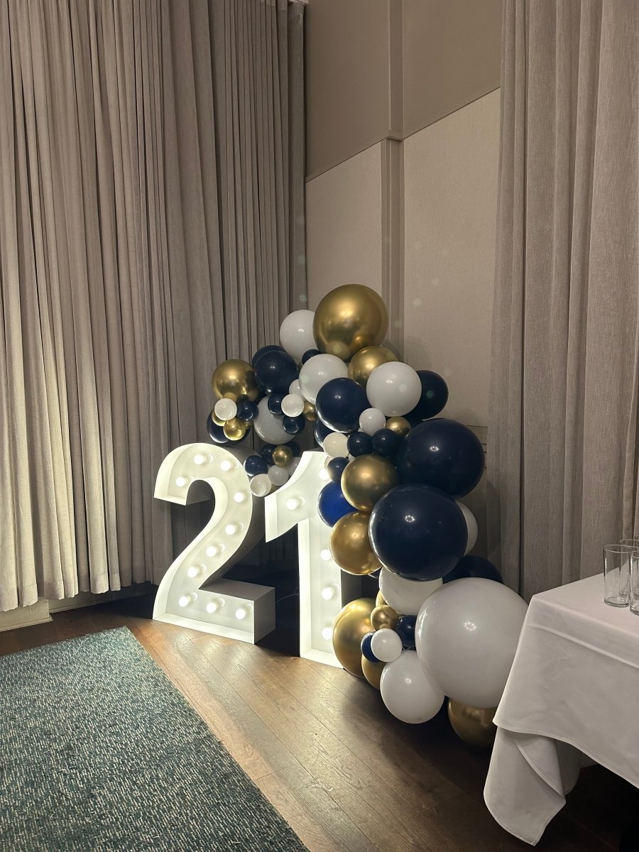 21st Birthday Balloon Garland with 1m LED Number Lights – Everything Party