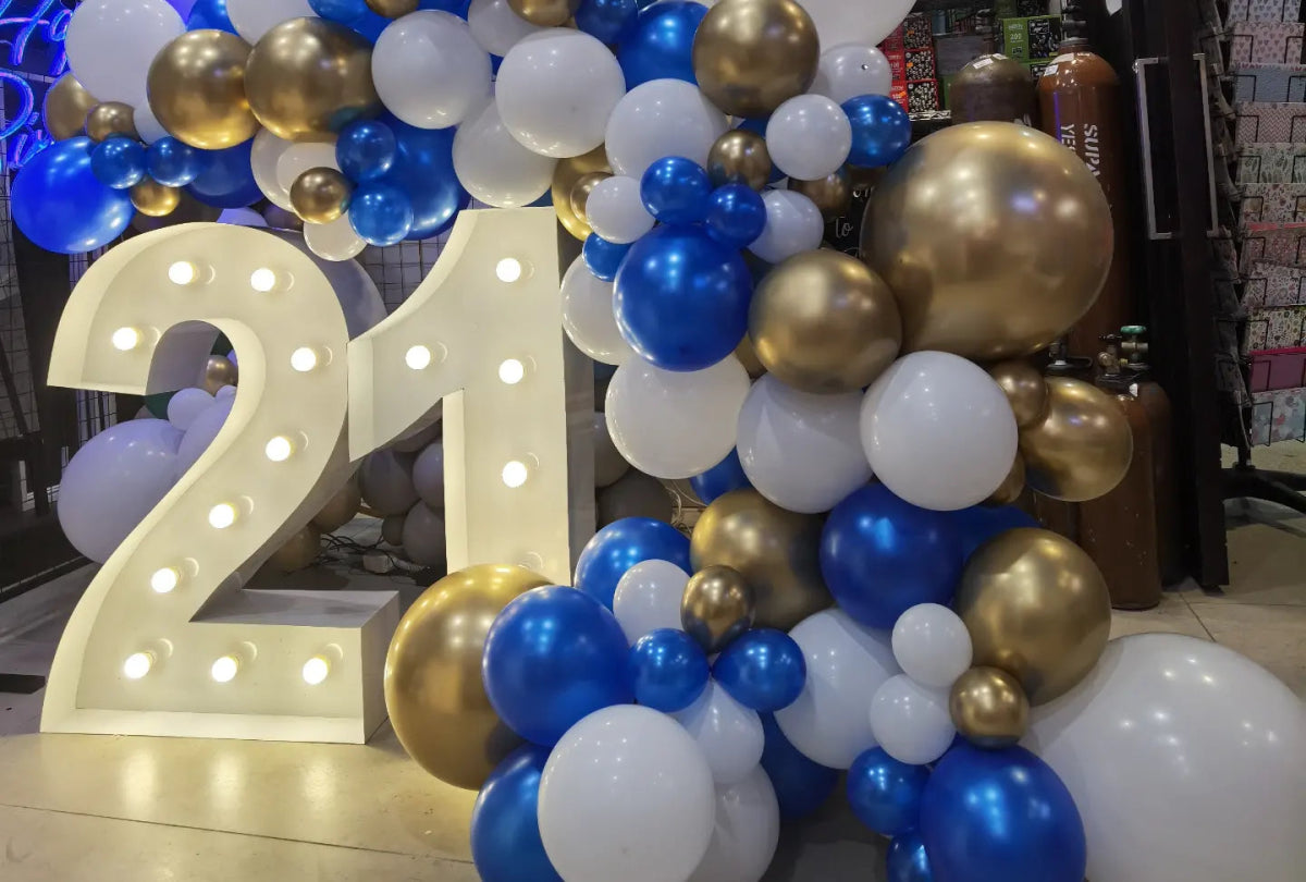 21st Birthday Balloon Garland with 1m LED Number Lights – Everything Party