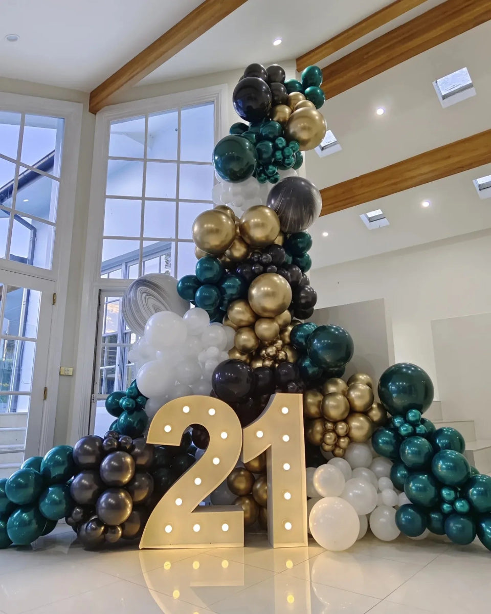 21st Birthday Balloon Garland with 1m LED Number Lights – Everything Party