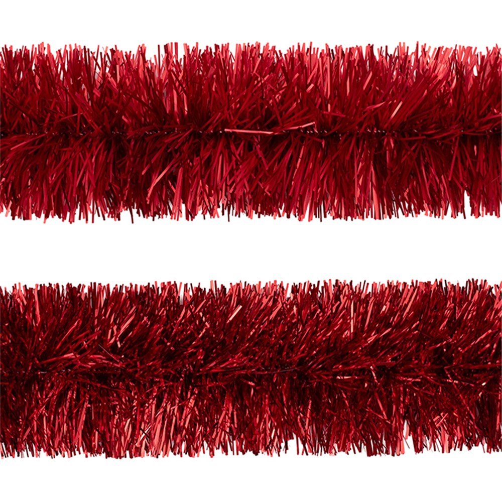 2m Fine Cut Red Christmas Tinsel Garland – 10 Ply – Everything Party