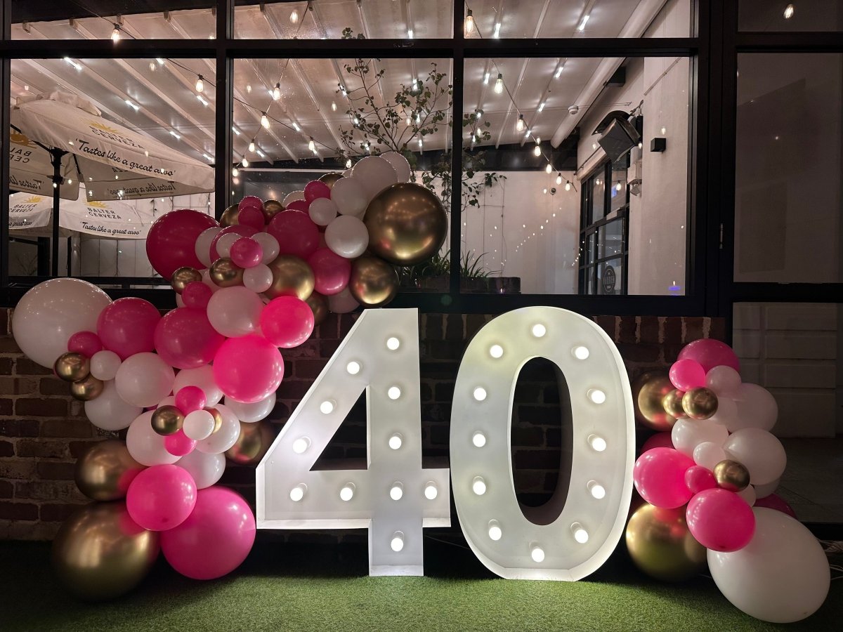40th Birthday Balloon Garland with 1m LED Number Lights – Everything Party