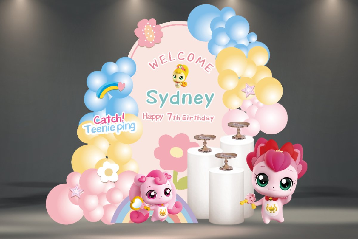 7th Birthday Teenie Ping Theme Balloon Decoration – Everything Party