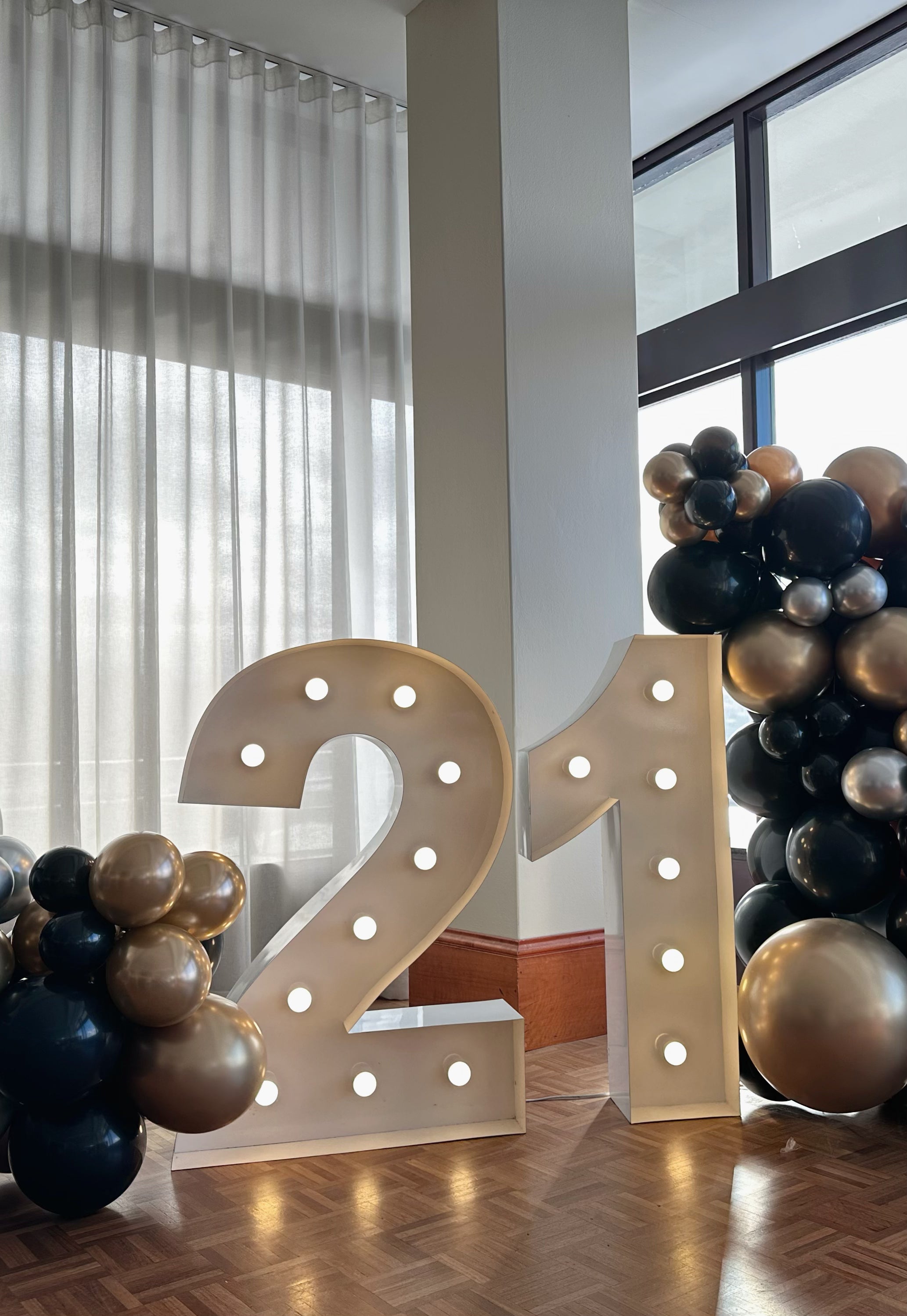 21st Birthday Balloon Garland with 1m LED Number Lights – Everything Party