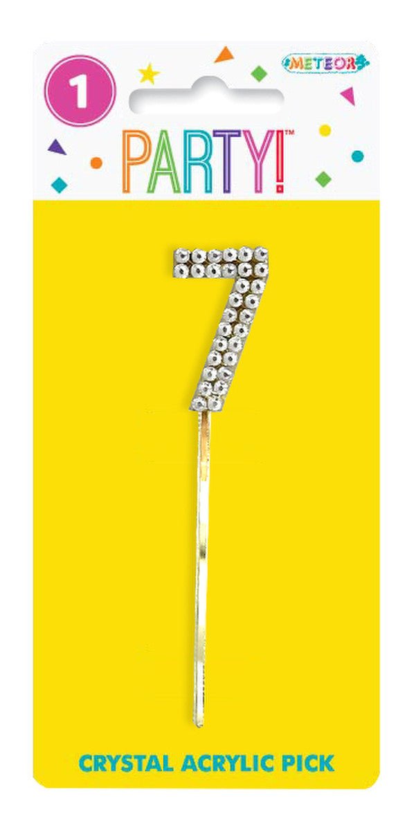 Acrylic Crystal Number Pick Cake Topper - Number 7 – Everything Party