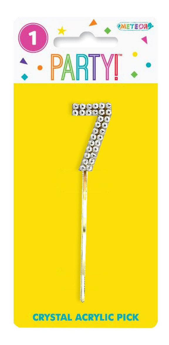 Acrylic Crystal Number Pick Cake Topper - Number 7 – Everything Party