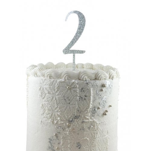 Acrylic Silver Glitter Number Cake Topper – Everything Party