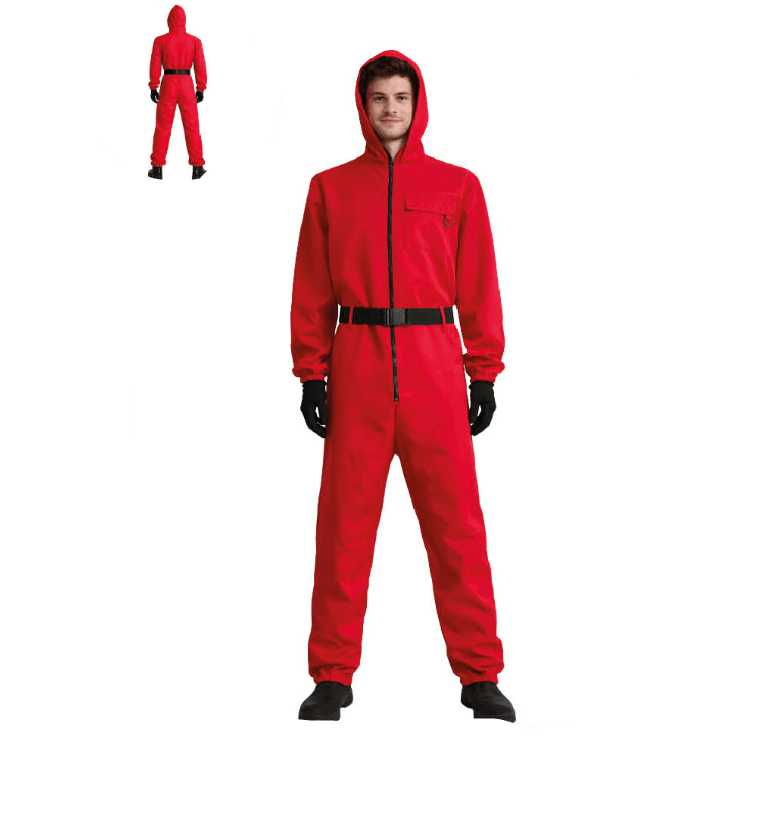 Adult Squid Guard Squid Game Style Red Jumpsuit Costume – Everything Party