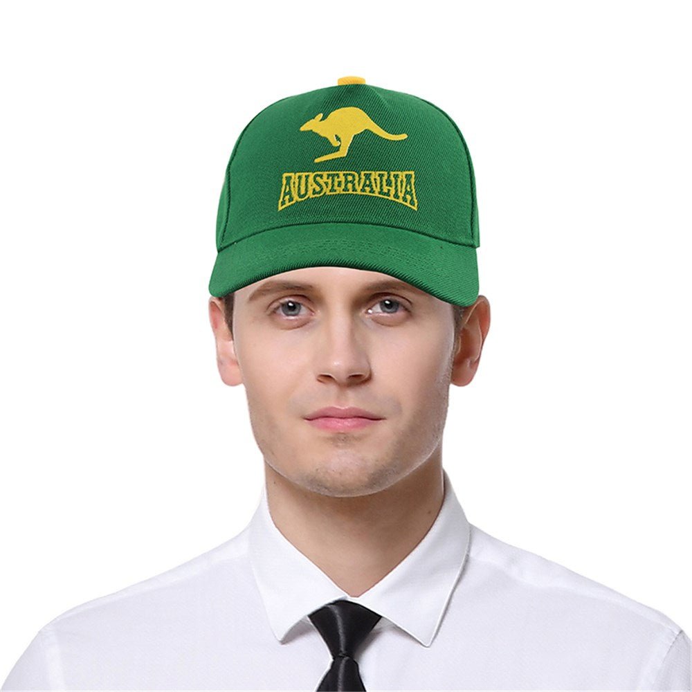 Aussie Team Supporter Green & Yellow Kangaroo Baseball Cap – Everything ...