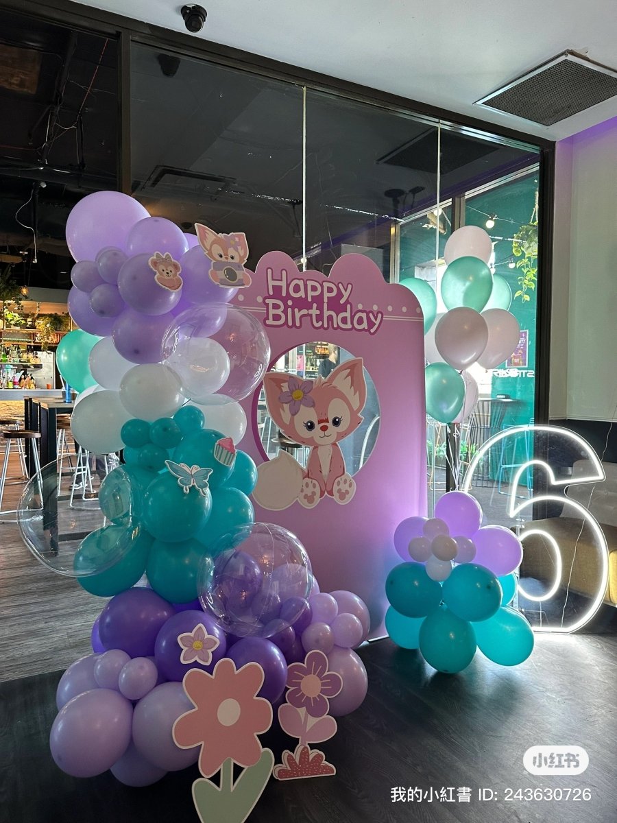 Disney LinaBell Theme Birthday Balloon Garland With Acrylic Light Up N ...