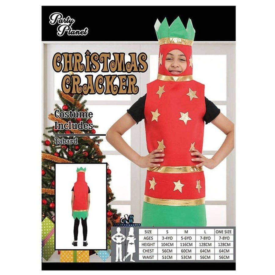 Kids Christmas Cracker Costume – Red & Gold Tabard – Everything Party