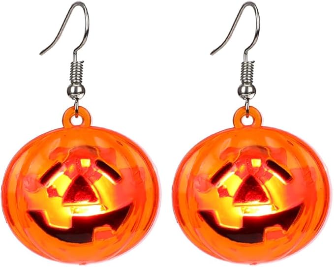 LED Pumpkin Light-Up Earrings – Halloween Accessory – Everything Party