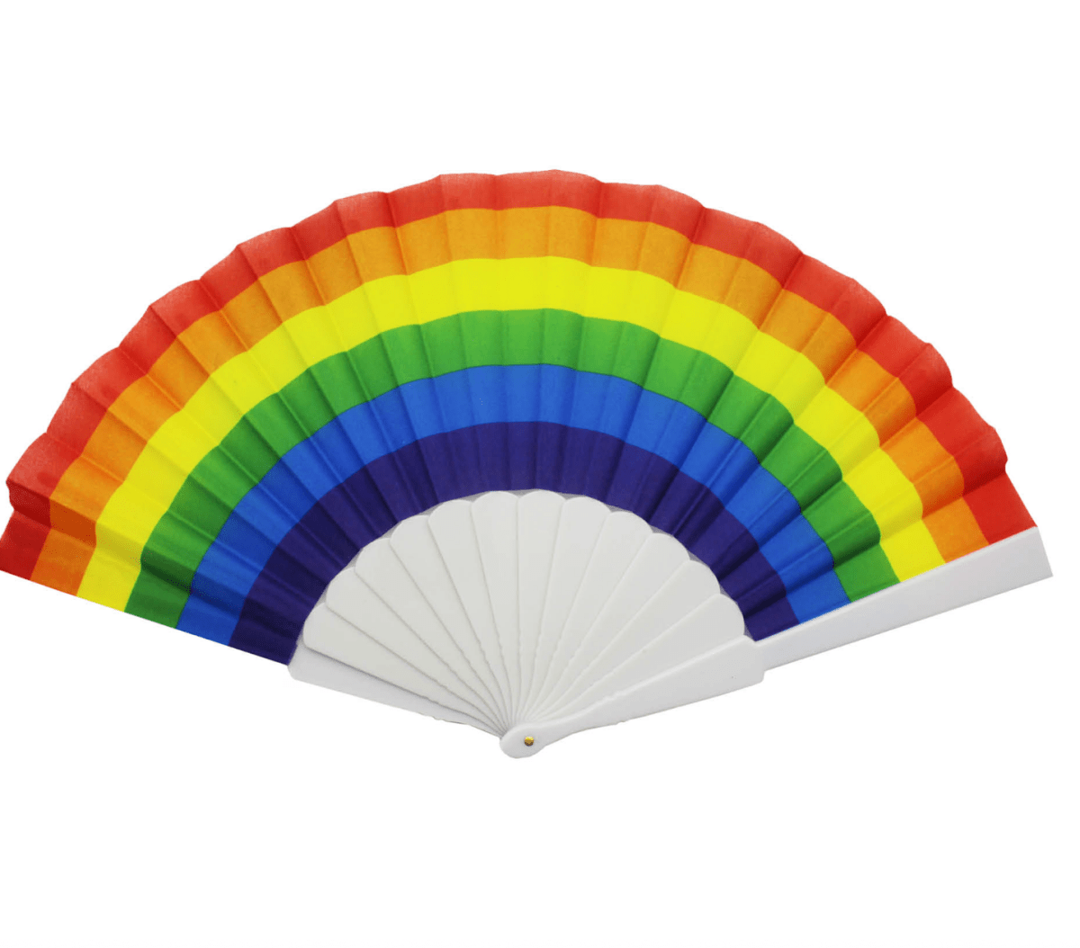Rainbow Folding Hand Fan – 23 cm Mardi Gras Party Accessory ...