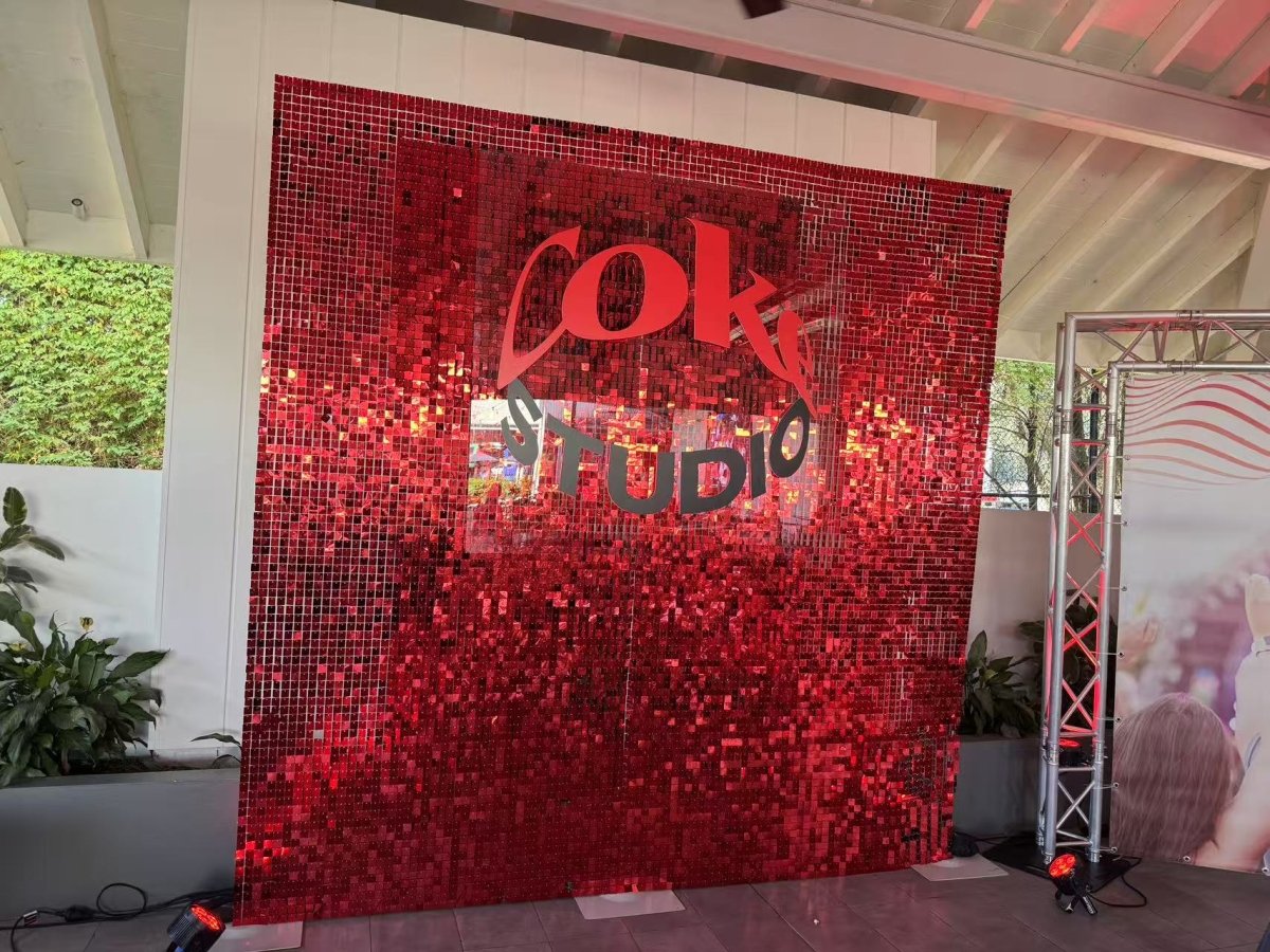 Party Hire - Red Shimmer Wall 3m*3m – Everything Party