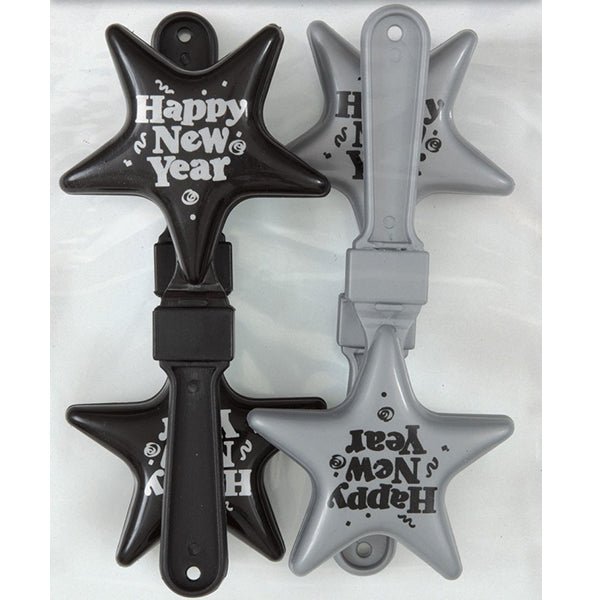4pk New Year Plastic Star Clappers – Everything Party