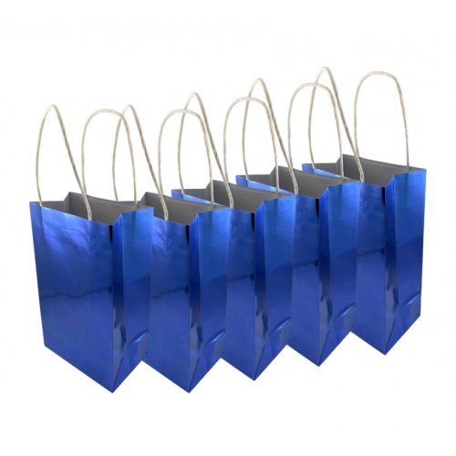 5pk Metallic Blue Paper Party Gift Bags | Everything Party
