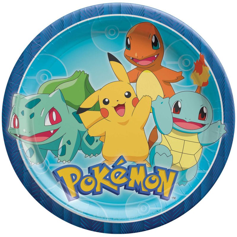 8pk Licensed Pokémon Core Party Paper Plates – Everything Party