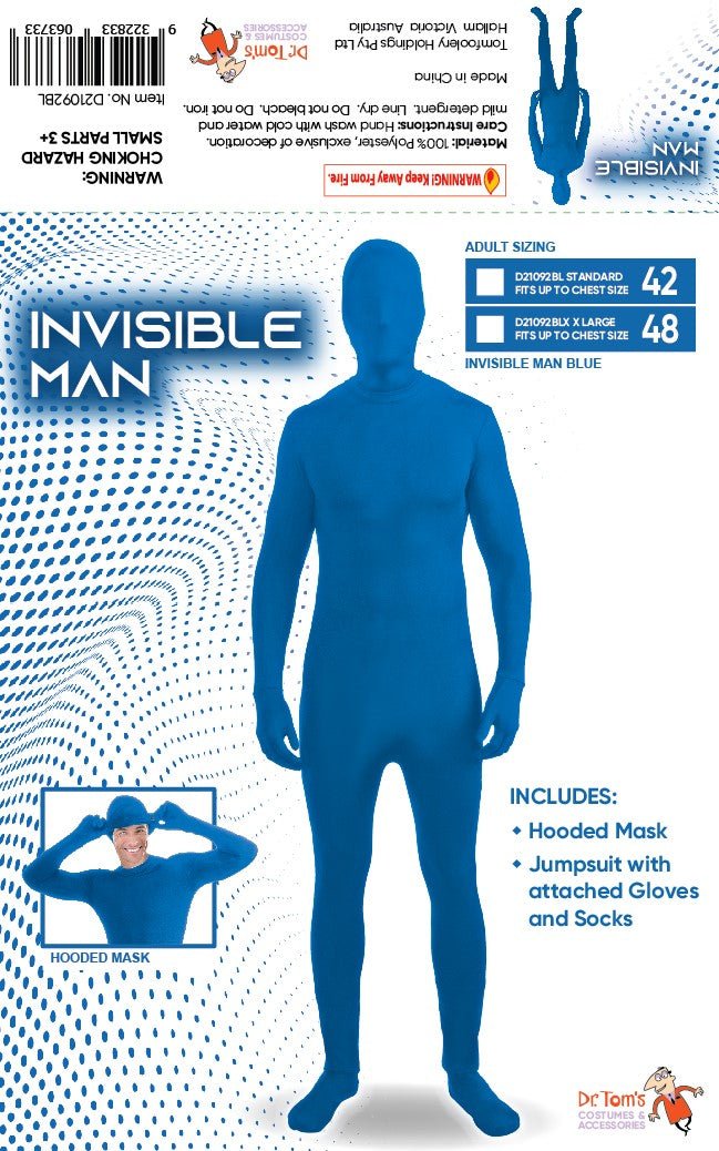 Adult Blue Invisible Man Morphsuit – Everything Party