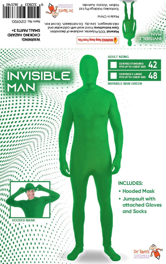 Adult Green Invisible Man Morphsuit – Everything Party