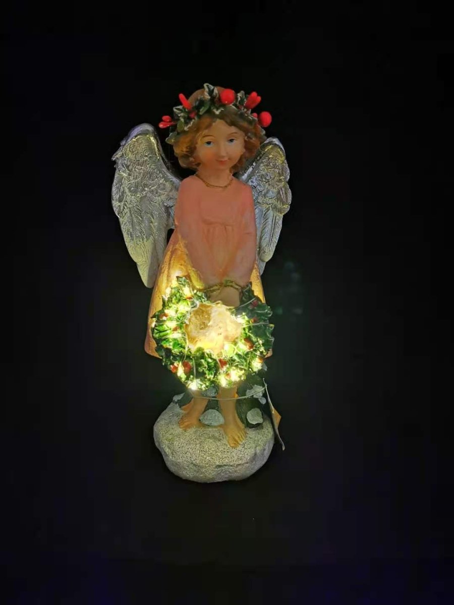 Ceramic Christmas Standing Angel Decoration with LED Lights ...