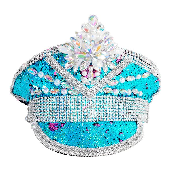 Deluxe Blue Sequin Festival Hat with Gems – Everything Party