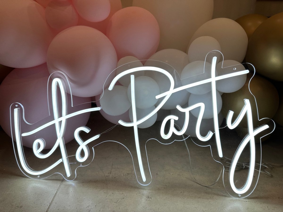 Party Hire - Wedding Birthday Let's Party Neon Light Sign Party Decora ...